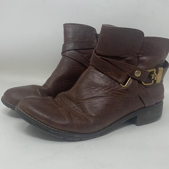 Sofft | Shoes | Eurosoft By Sofft Tiana Brown Moto Ankle Boots Gold ...